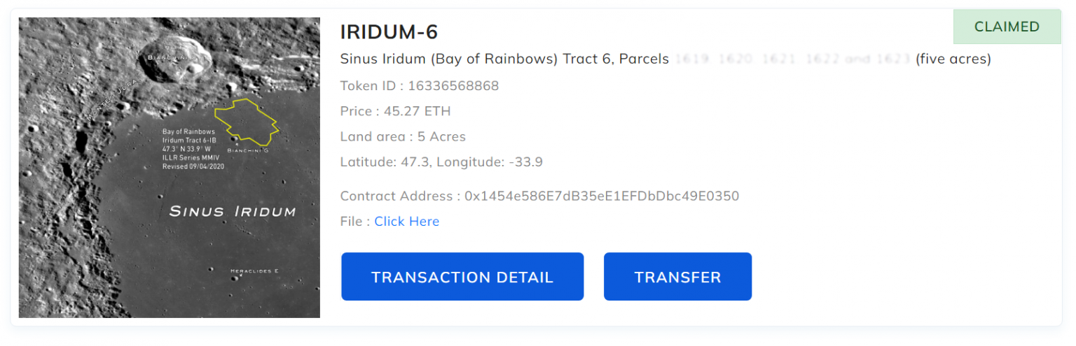 Moon Property Deed Documents - Official Lunar Registry
